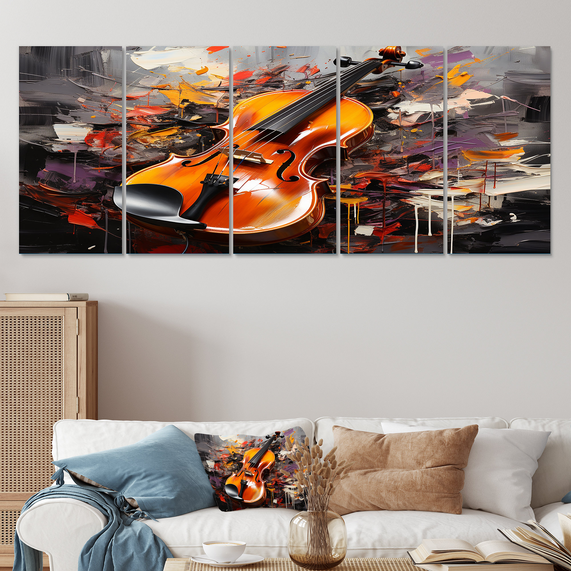 Latitude Run® " Chello Jazz Rhapsody I 5 Piece Art " 5 - Pieces | Wayfair
